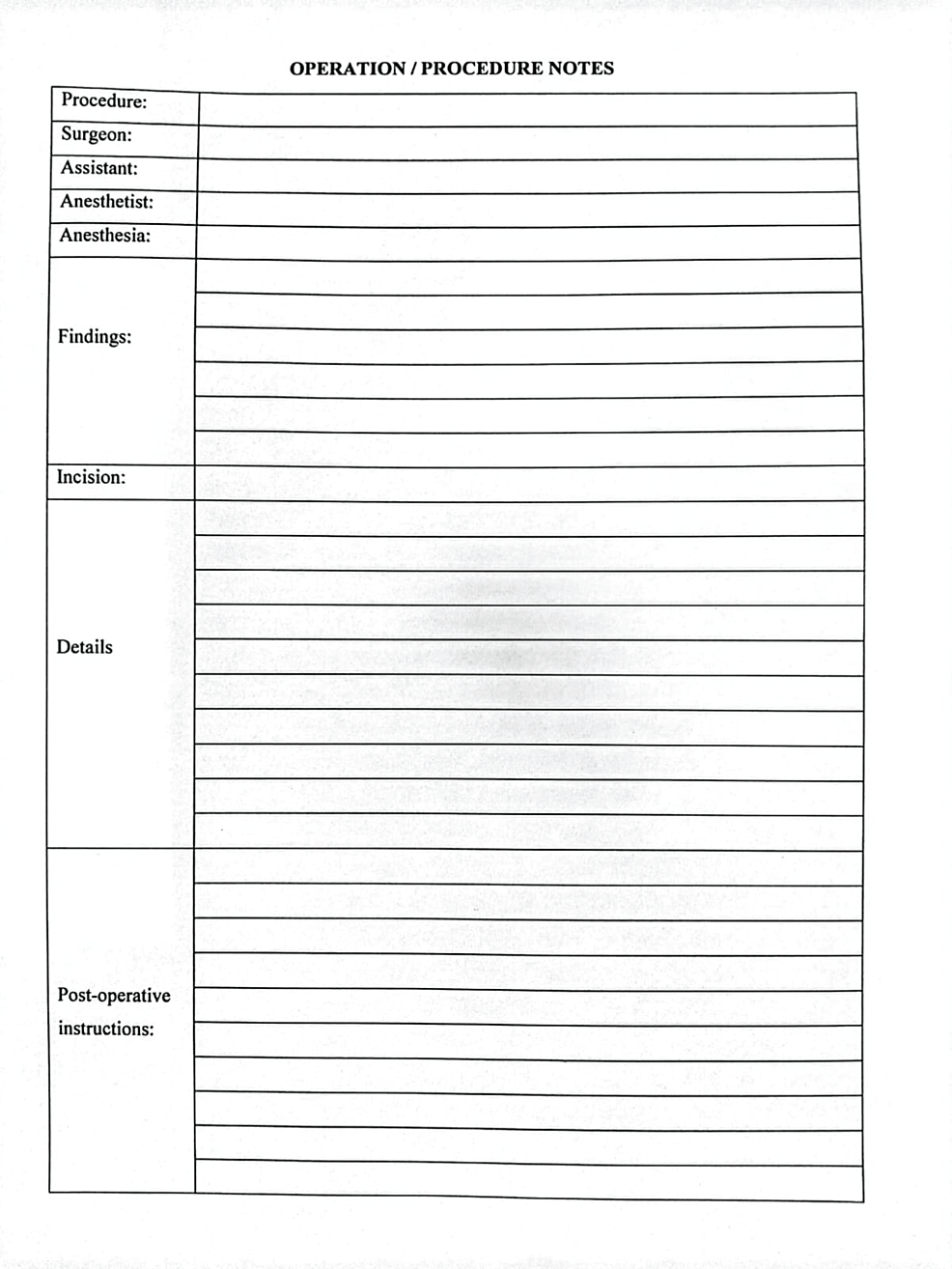 Improving the Quality of General Surgical Operation Notes According to ...